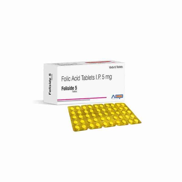 Foliside-5 – Folic Acid 5 mg Tablets | Asto Care Pharma